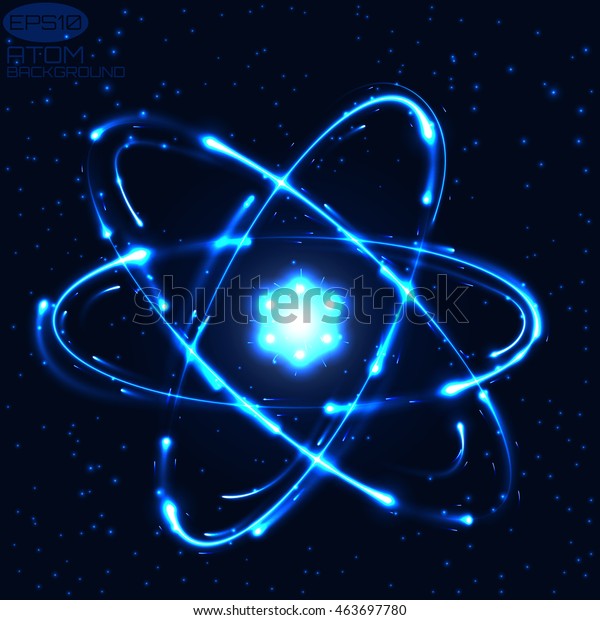 Shining Neon Lights Atom Model Vector Stock Vector (Royalty Free ...