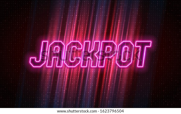 Shining Neon Sign Jackpot On Bright Stock Vector (Royalty Free ...
