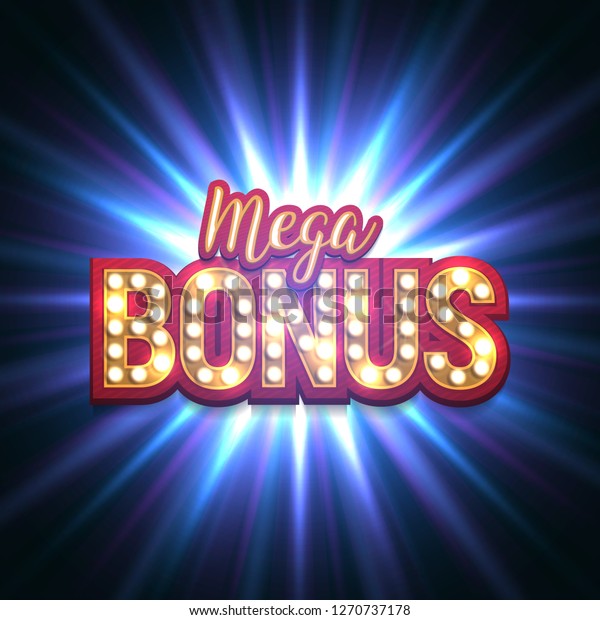 Shining Retro Sign Mega Bonus Banner Stock Vector (Royalty Free ...