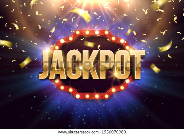 Shining Sign Jackpot Retro Billboard Falling Stock Vector (Royalty Free ...