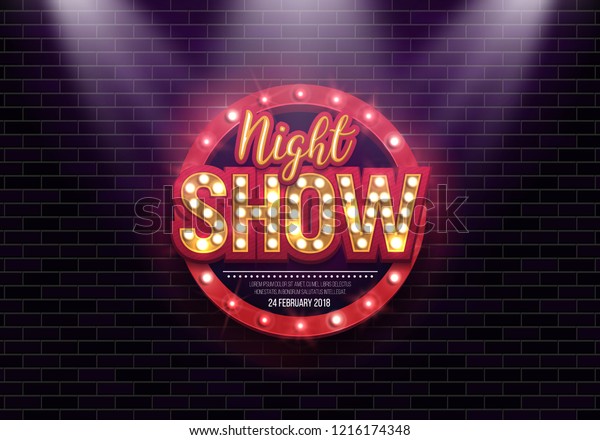 Shining Sign Night Show Retro Billboard Stock Vector (Royalty Free ...