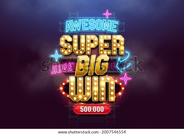 Shining Sign Super Big Win Retro Stock Vector (Royalty Free) 2007546554 ...