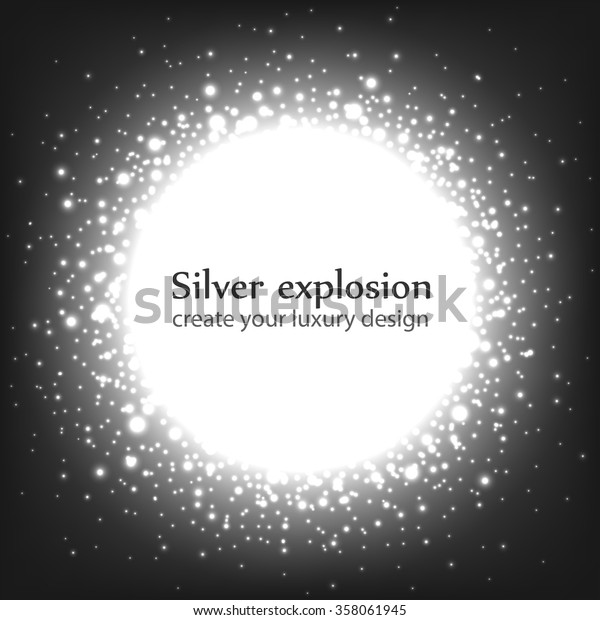 Shining Silver Explosion On Black Background Stock Vector (Royalty Free ...