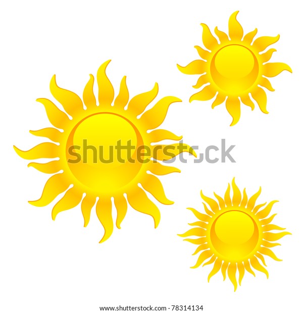 Shining Sun Symbols Vector Stock Vector (Royalty Free) 78314134