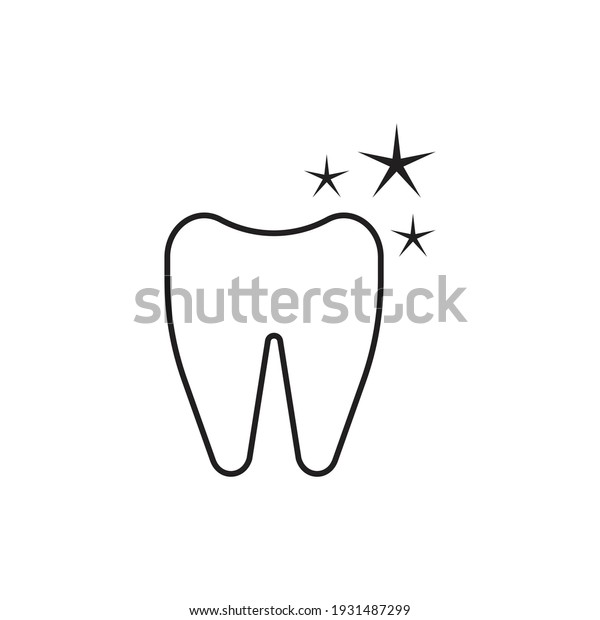 Shining Tooth Icon Design Isolated On Stock Vector (Royalty Free ...
