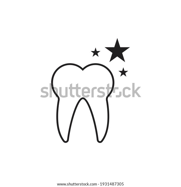 Shining Tooth Icon Design Isolated On Stock Vector (Royalty Free ...