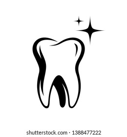 Shining Tooth Isolated Vector Sign Stock Vector (Royalty Free ...
