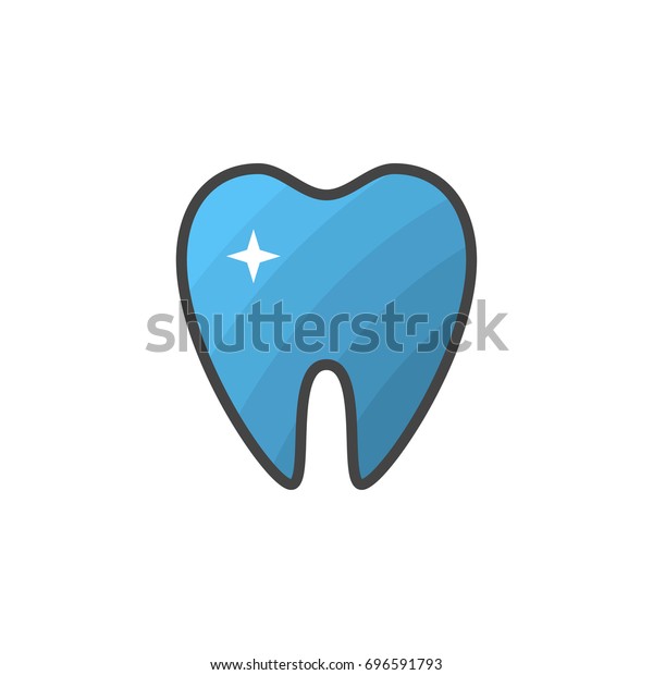 Shining Tooth Silhouette Icon Logo Stock Vector (Royalty Free ...