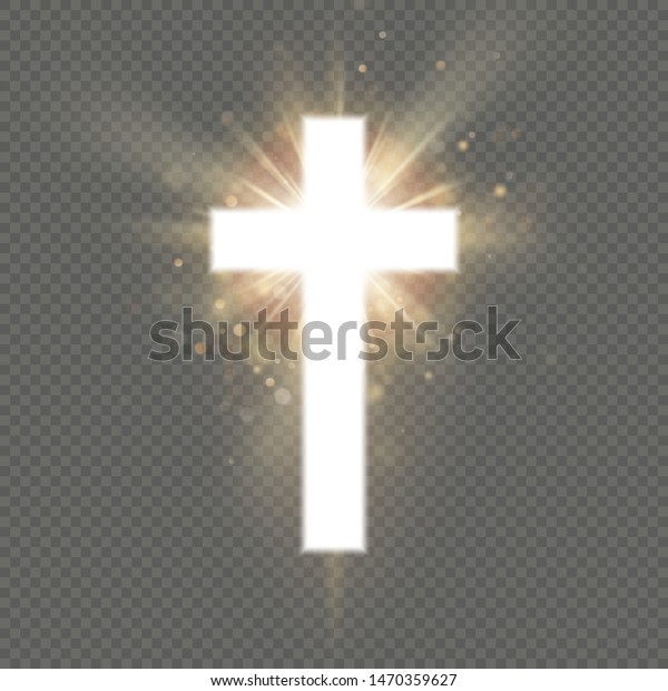 Shining White Cross Effect On Transparent Stock Vector (Royalty Free ...