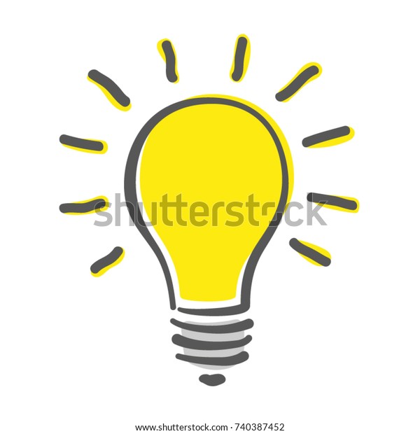 Shining Yellow Light Bulb Isolated On Stock Vector (Royalty Free) 740387452