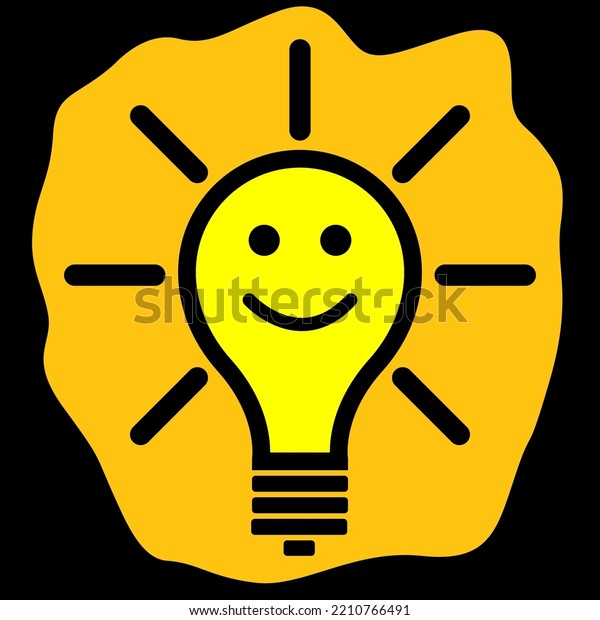 Shining Yellow Light Bulb Smile Light Stock Vector (Royalty Free ...