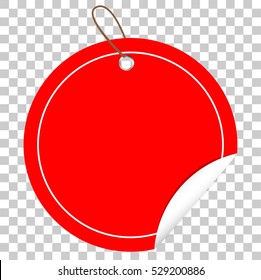 Shinning Red Circle Tag Label Curl Stock Vector (Royalty Free ...