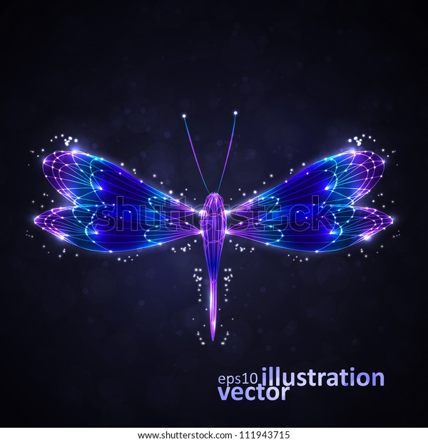 Shiny Abstract Dragonfly Technology Energy Vector Stock Vector (Royalty ...