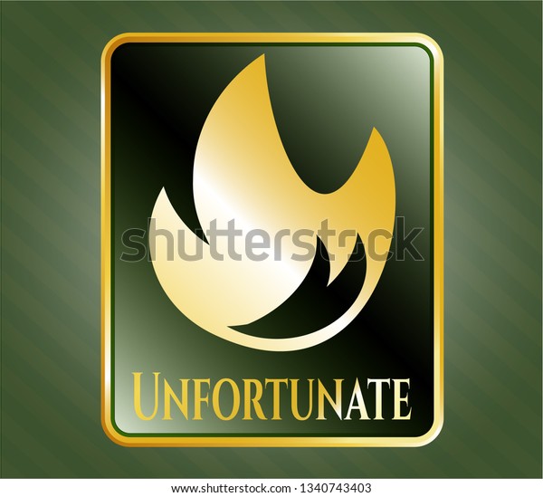 Shiny Badge Fire Icon Unfortunate Text Stock Vector (Royalty Free ...