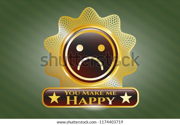 Shiny Badge Sad Face Icon You Stock Vector (Royalty Free) 1174403719 ...