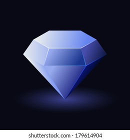 Shiny Blue Diamond Stock Vector (Royalty Free) 179614904 | Shutterstock