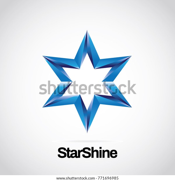 Shiny Blue Star Logo Symbol Icon Stock Vector (Royalty Free) 771696985 ...