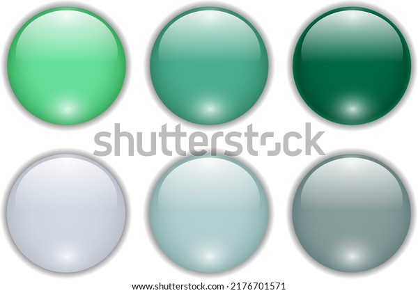 Shiny Buttons Set Glossy Circle Icons Stock Vector (Royalty Free ...