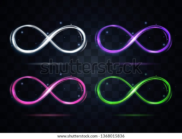 Shiny Color Infinity Symbol Set On Stock Vector (Royalty Free) 1368015836