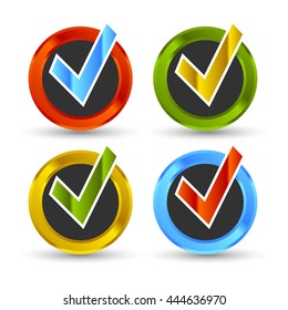Shiny Colored Check Marks Stock Vector (Royalty Free) 444636970 ...