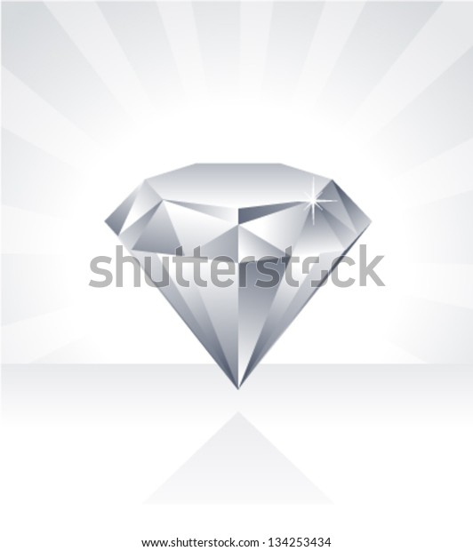 Shiny Diamond Illustration Stock Vector (Royalty Free) 134253434
