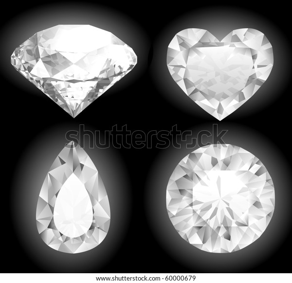 Shiny Diamonds Collection Stock Vector (Royalty Free) 60000679