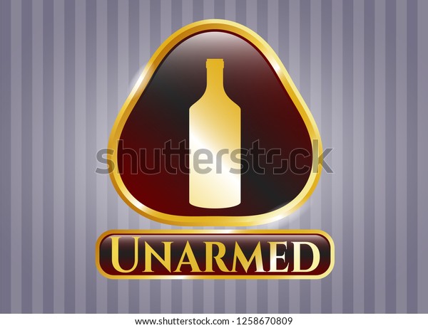 Shiny Emblem Bottle Icon Unarmed Text Stock Vector (Royalty Free ...