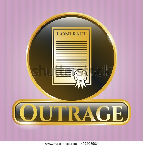 Shiny Emblem Contract Icon Outrage Text Stock Vector (Royalty Free ...
