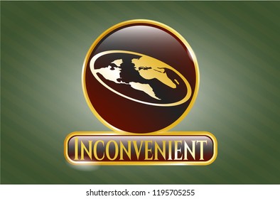 Shiny Emblem Flat Earth Icon Inconvenient Stock Vector (Royalty Free ...