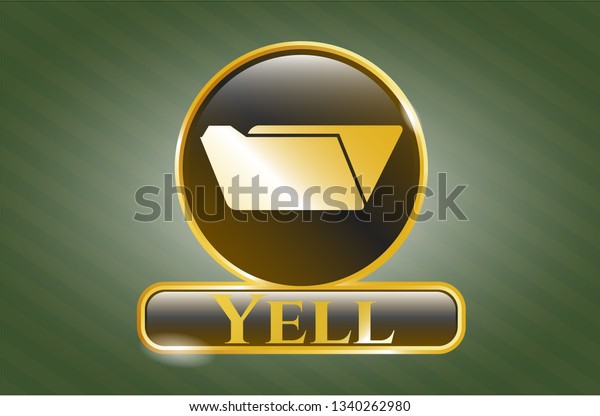 Shiny Emblem Folder Icon Yell Text Stock Vector (Royalty Free) 1340262980