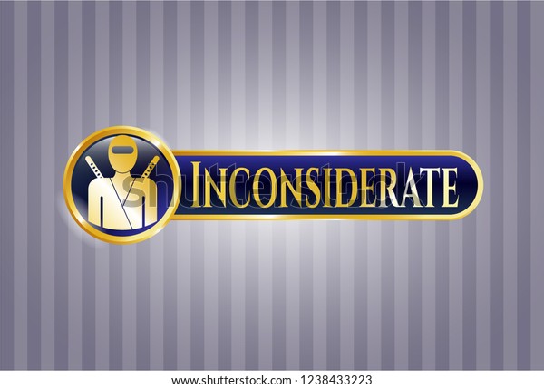 Shiny Emblem Ninja Icon Inconsiderate Text Stock Vector (Royalty Free ...