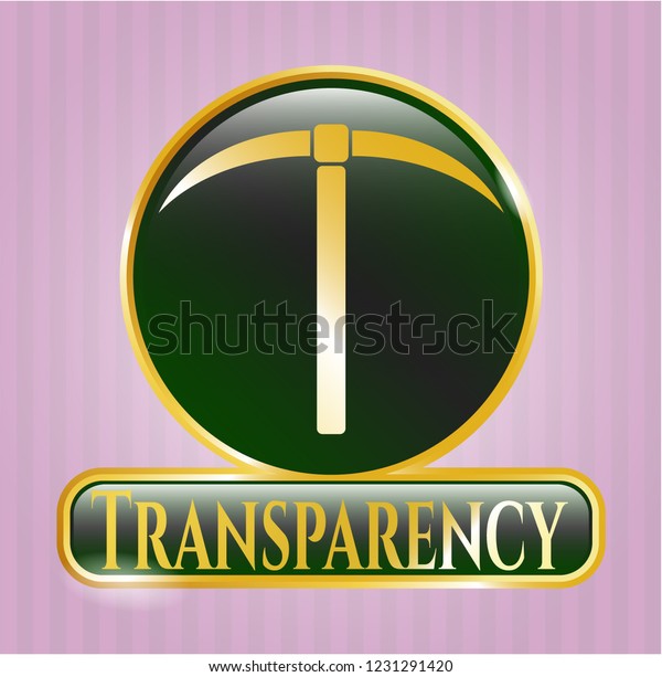 Shiny Emblem Pickaxe Icon Transparency Text Stock Vector (Royalty Free ...