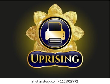 Shiny Emblem Printer Icon Uprising Text Stock Vector (Royalty Free ...