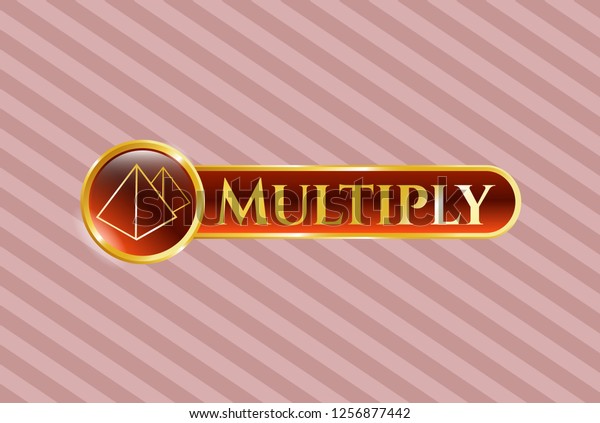 Shiny Emblem Pyramids Icon Multiply Text Stock Vector (Royalty Free ...