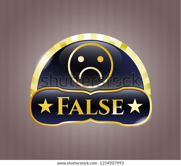 Shiny Emblem Sad Face Icon False Stock Vector (Royalty Free) 1254907993 ...