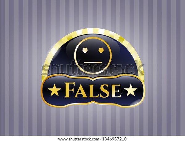 Shiny Emblem Serious Face Icon False Stock Vector (Royalty Free ...