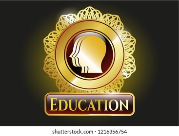 Shiny Emblem Team Work Icon Education Stock Vector (Royalty Free ...