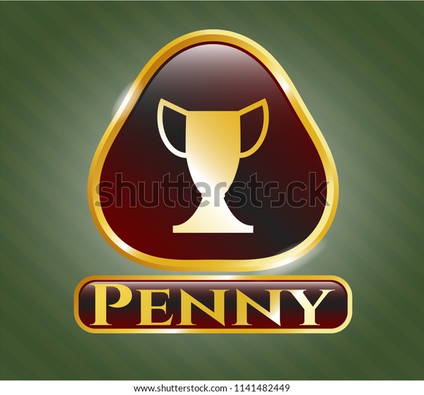 Shiny Emblem Trophy Icon Penny Text Stock Vector (Royalty Free) 1141482449