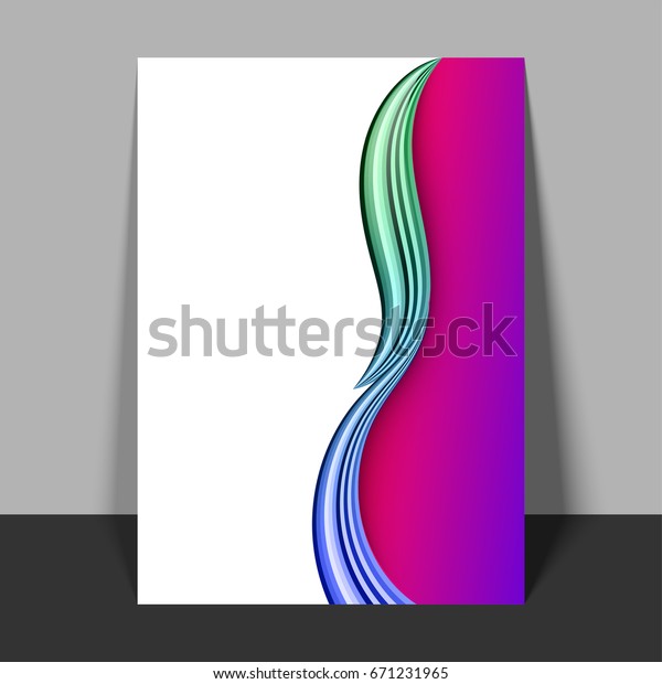 Shiny Flyer Template Design Abstract Waves Stock Vector (Royalty Free ...