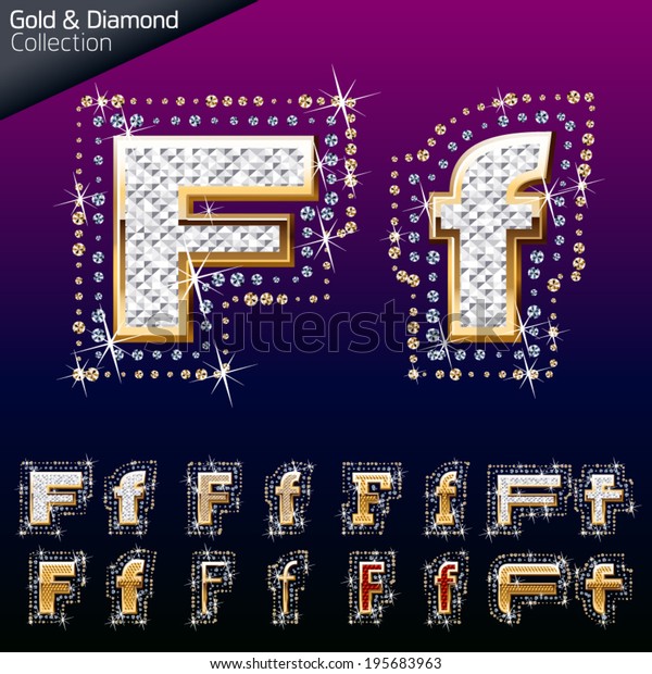 Shiny Font Gold Diamond Vector Illustration Stock Vector (Royalty Free ...