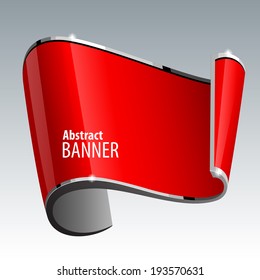 Shiny Gloss Red Vector Banner Eps Stock Vector (Royalty Free) 136733549