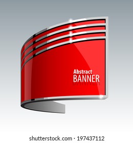 Shiny Gloss Red Vector Banner Eps Stock Vector (Royalty Free) 136733549