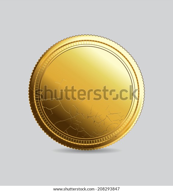 Shiny Gold Coin One Vector Stock Vector (Royalty Free) 208293847 ...