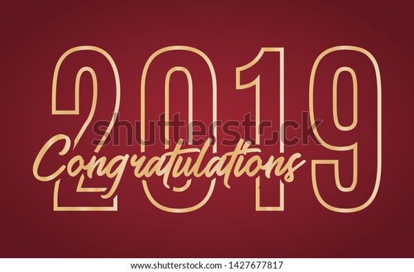 Shiny Gold Congratulations 2019 Vector Text Stock Vector (Royalty Free ...