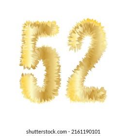 Shiny Gold Number 52 Isolated On Stock Vector (Royalty Free) 2161190101 ...