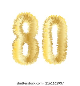 Shiny Gold Number 80 Isolated On Stock Vector (Royalty Free) 2161162937 ...