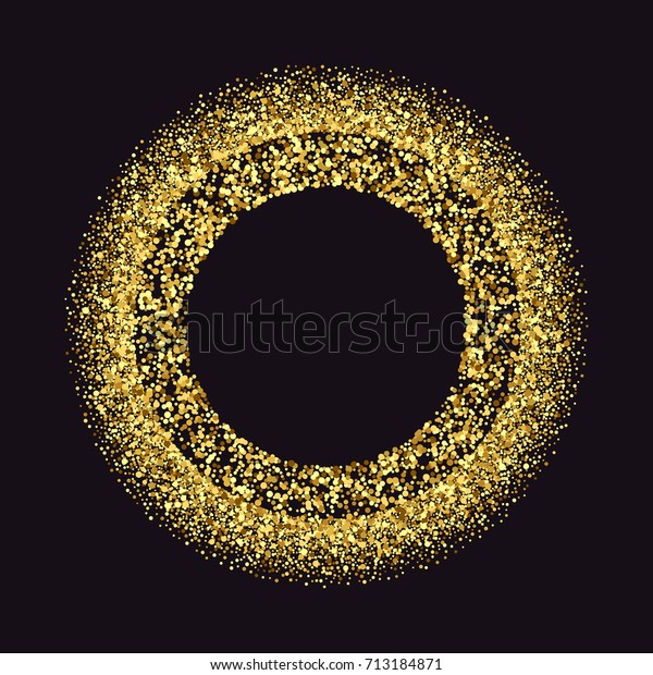 Shiny Gold Particles Form Circle Place Stock Vector (Royalty Free ...