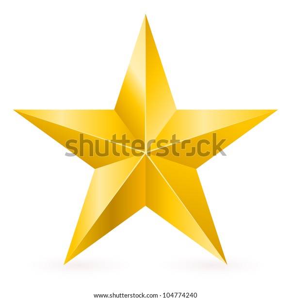 Shiny Gold Star Form First Illustration Stock Vector (Royalty Free ...
