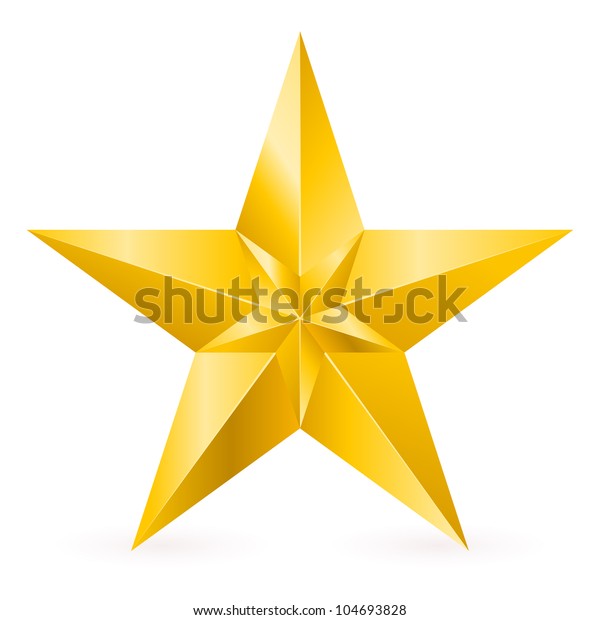 Shiny Gold Star Form Ninth Illustration: vector de stock (libre de ...