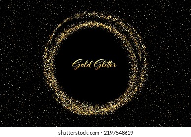 Shiny Golden Circle Frame Sparkling Golden Stock Vector (Royalty Free ...